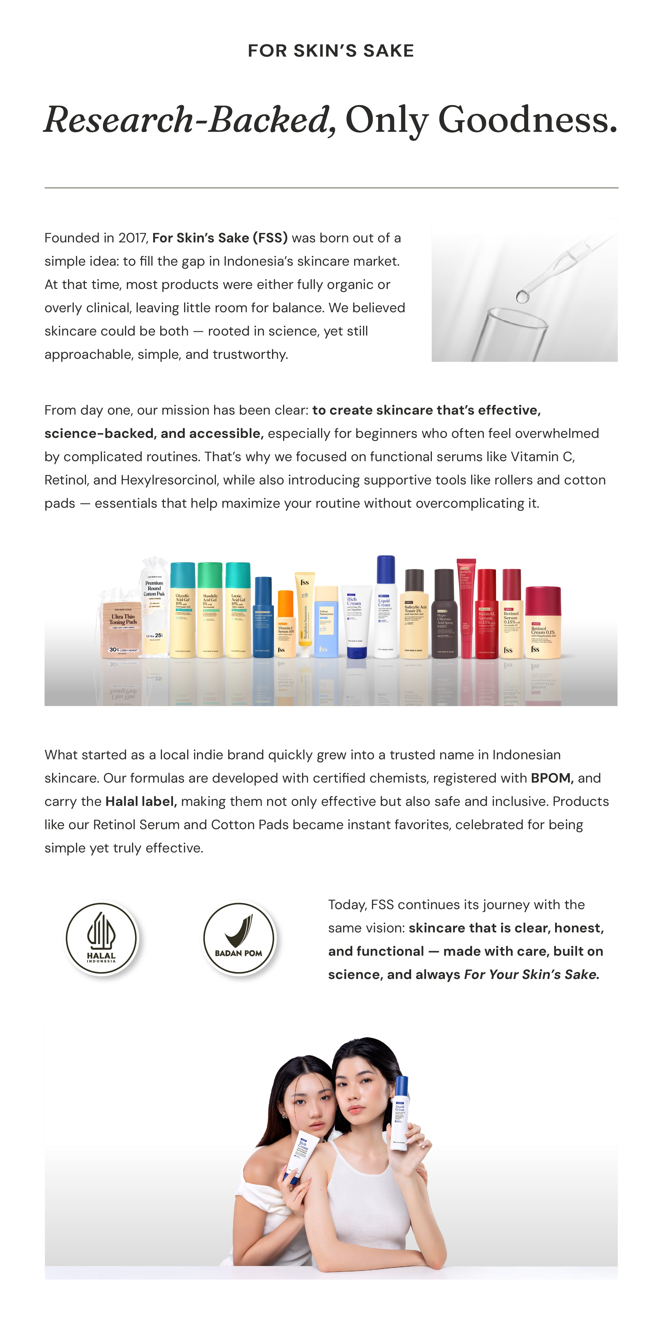 About Us – FOR SKIN'S SAKE